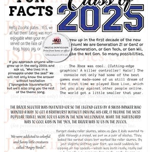 2025 Graduation Fun Facts V2 High School Graduation Party Decoration ...