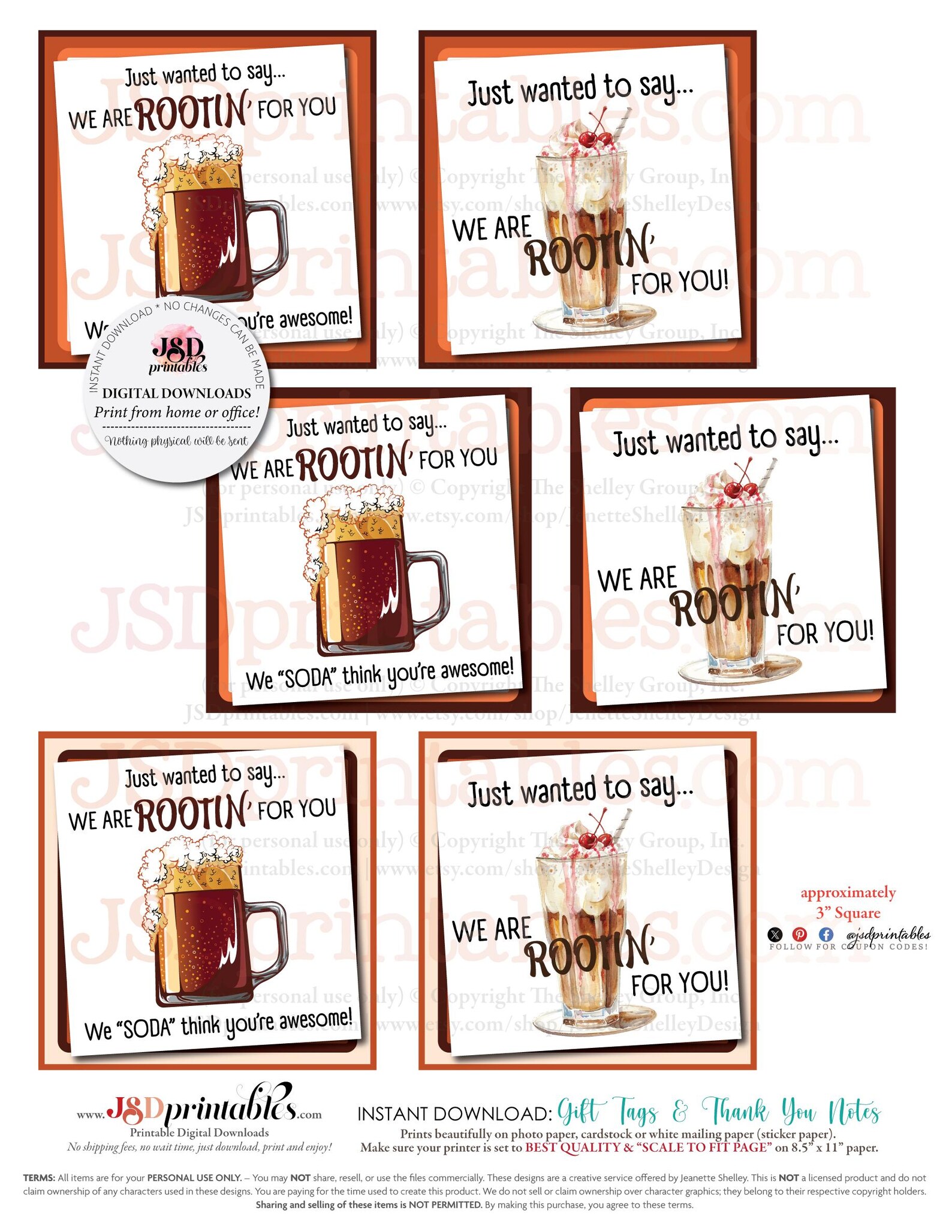 Soda Gift Tags Root Beer Gift Tags Rooting Soda Tag Printable Soda Gift ...