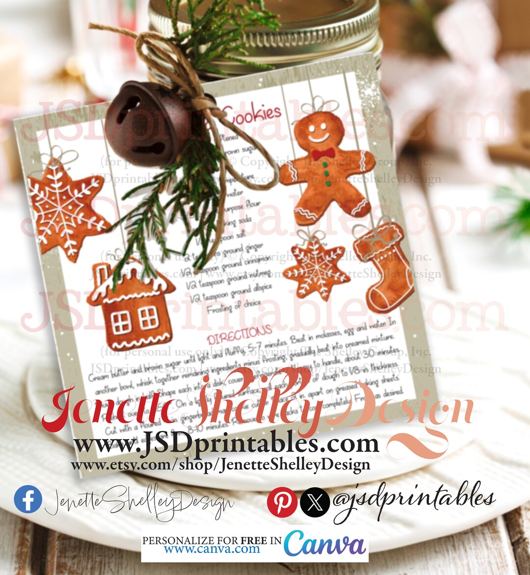 Holiday Gift Tags Christmas Gift Tags, Cookie Gift Tags, Gingerbread ...