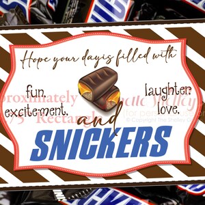 Hope Your Day is Filled With Snickers gift Tags Instant - Etsy