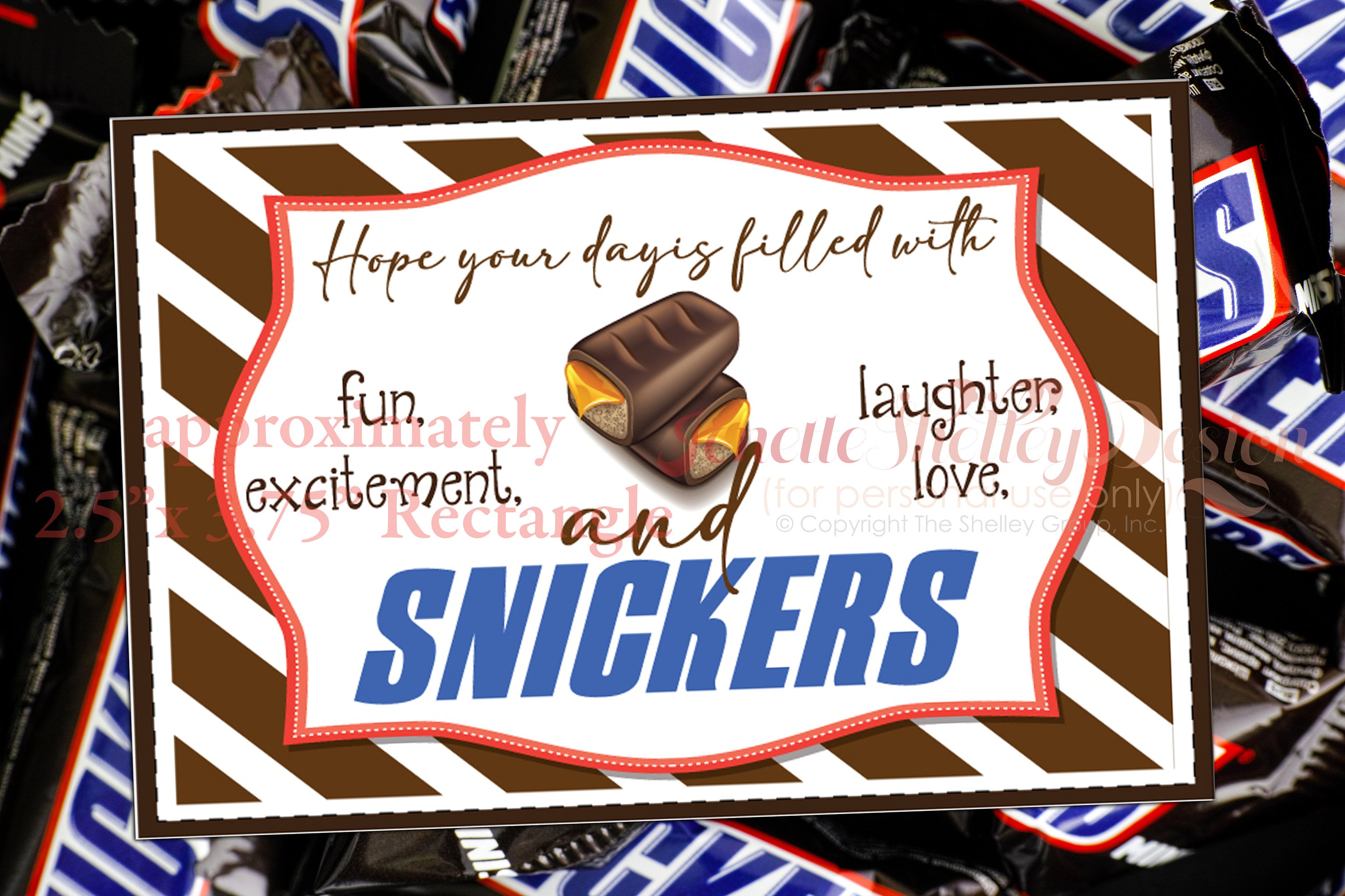 Hope Your Day is Filled With Snickers gift Tags Instant - Etsy