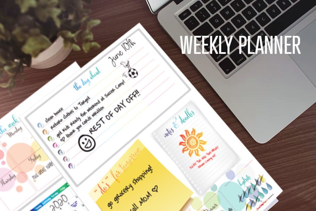 Peek at the Week Set weekly/daily Calendar or - Etsy