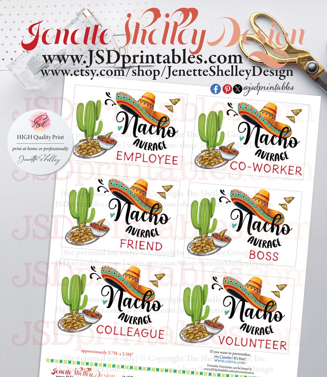 Nacho Average Gift Tags for Friend Taco Tags for Employees Gift Tags ...