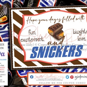 Hope Your Day is Filled With Snickers gift Tags Instant - Etsy