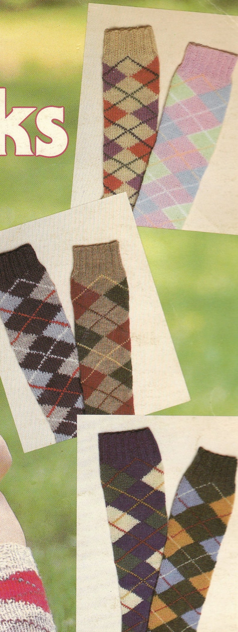 PATTERN Knit Womens Argyle Socks Vintage PDF PATTERN - Etsy