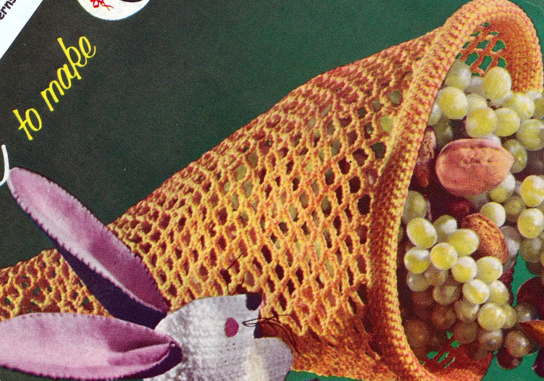 PATRÓN Crochet Cornucopia 1950's Vintage PATRÓN PDF - Etsy España