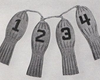 No.632 Knitting Pattern PDF Vintage Knit Golf Club Covers 1970's Retro ...