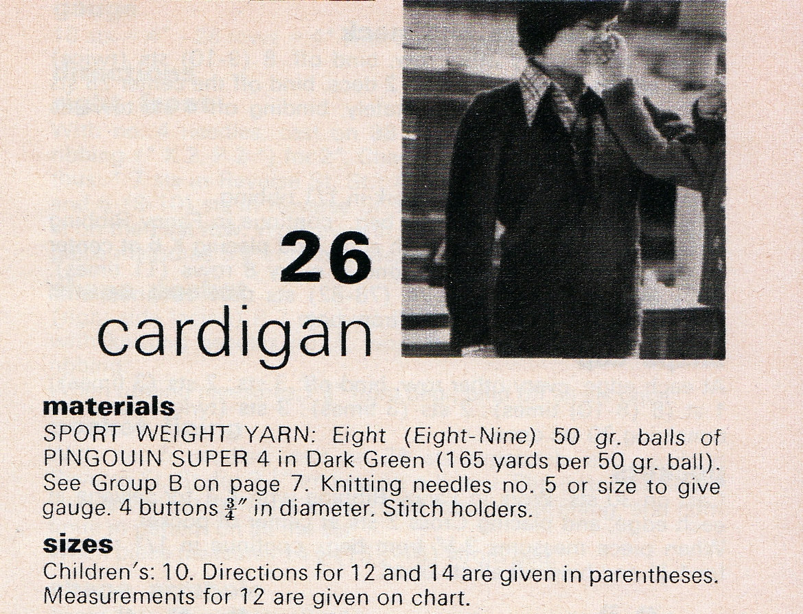 PATTERN Knit Boys Cardigan 1970's Vintage PDF PATTERN - Etsy