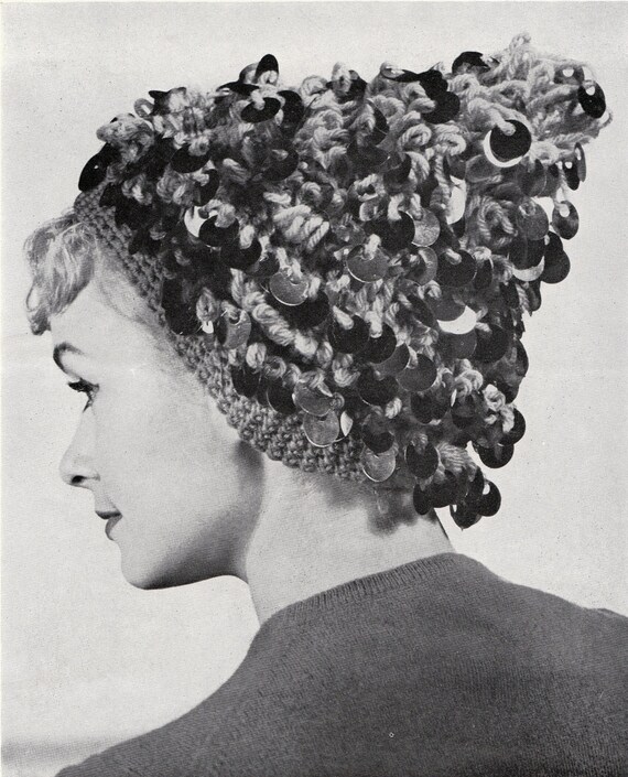 PATTERN Crochet Womens Loop Stitch Hat Vintage PDF PATTERN | Etsy