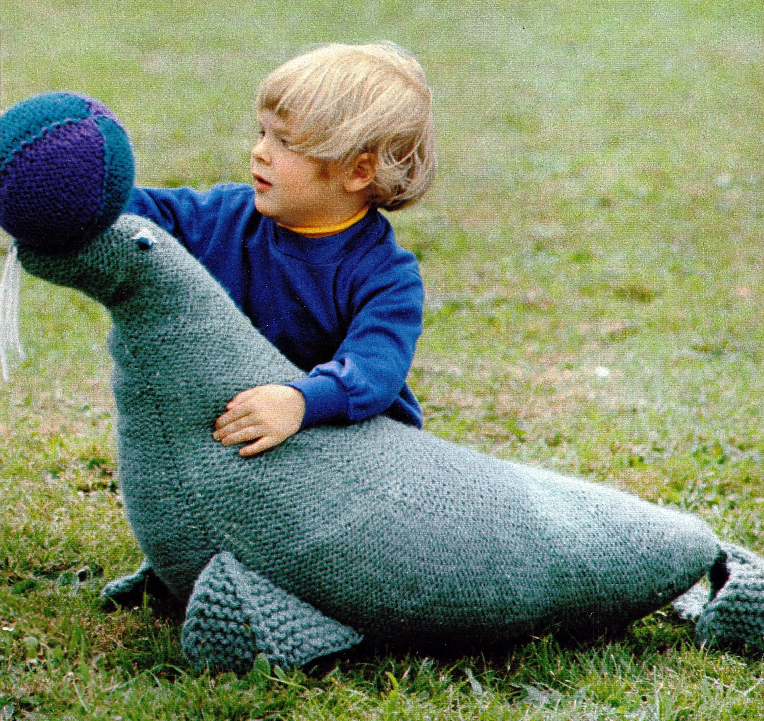 PATTERN Knit Seal Toy Vintage 1970's Knitting Kids PDF PATTERN - Etsy