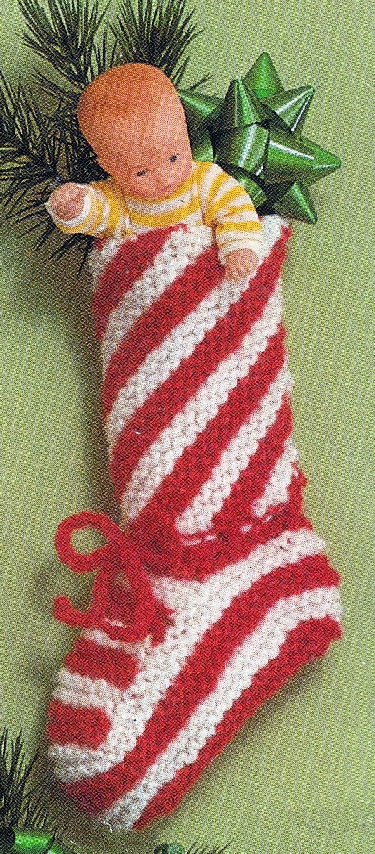 PATTERN Knit Christmas Candy Cane Stocking Vintage PDF PATTERN - Etsy