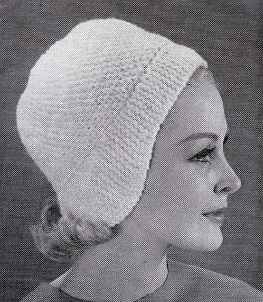 PATTERN Crochet Crown, Knit Band Hat 1960's Vintage PDF PATTERN - Etsy