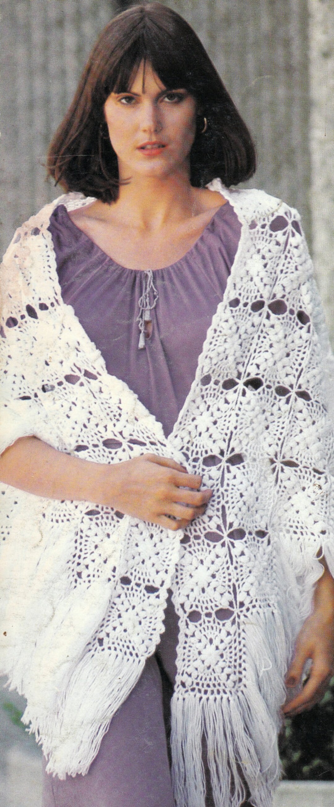 PATTERN Crochet Granny Square Shawl 1970's Vintage PDF PATTERN - Etsy