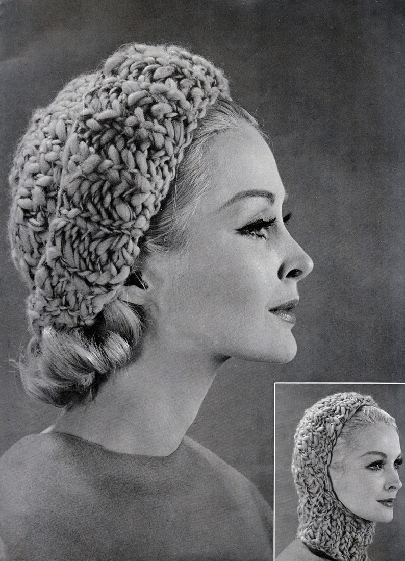 PATTERN Knit Beanie and Balaclava 1960's Vintage PDF PATTERN - Etsy