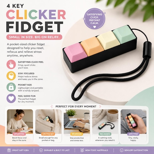 Keyboard Fidget 4 Keys - Etsy