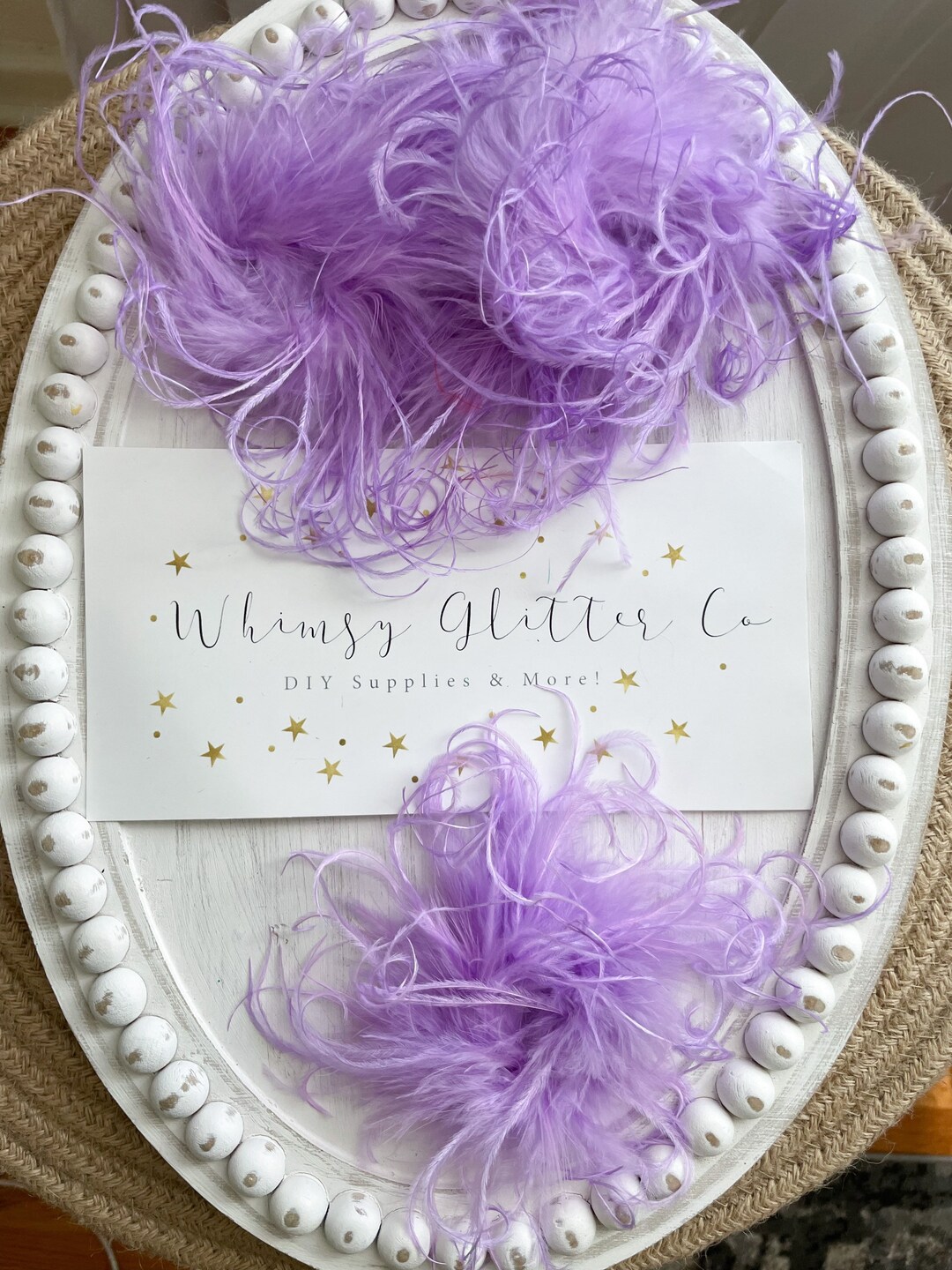Lavender Mix Curly Ostrich Feather Poof Maribou Satin Bloom Singed ...