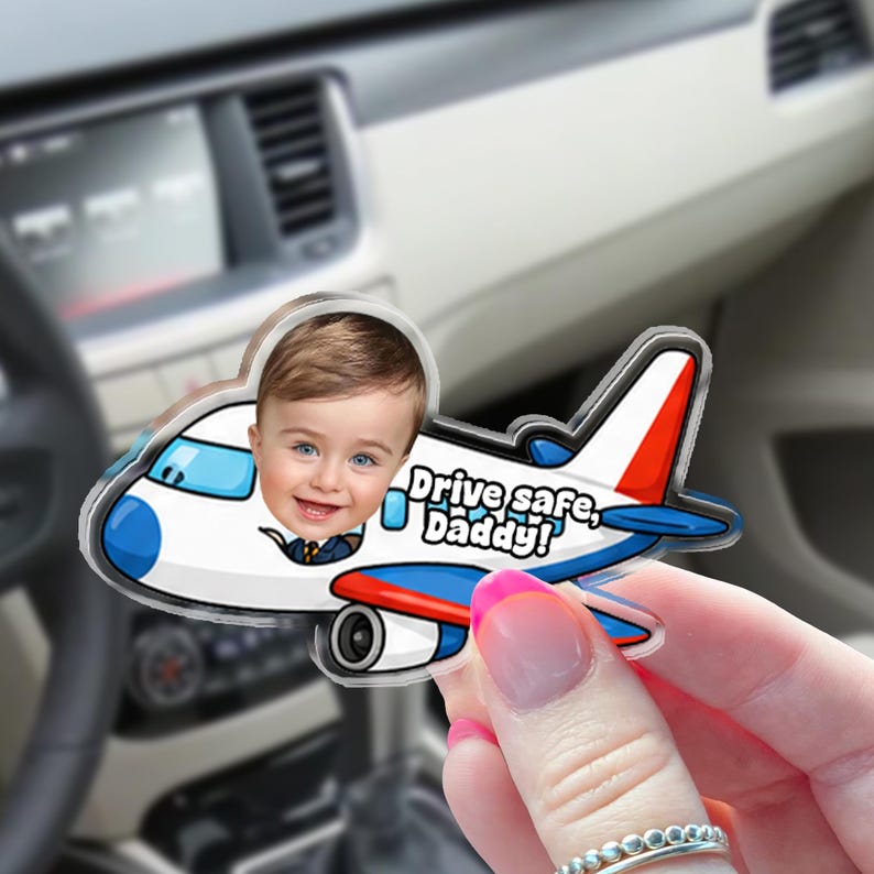 Custom Baby Face Car Visor Clip, Personalized Photo Keepsake for Dad ...