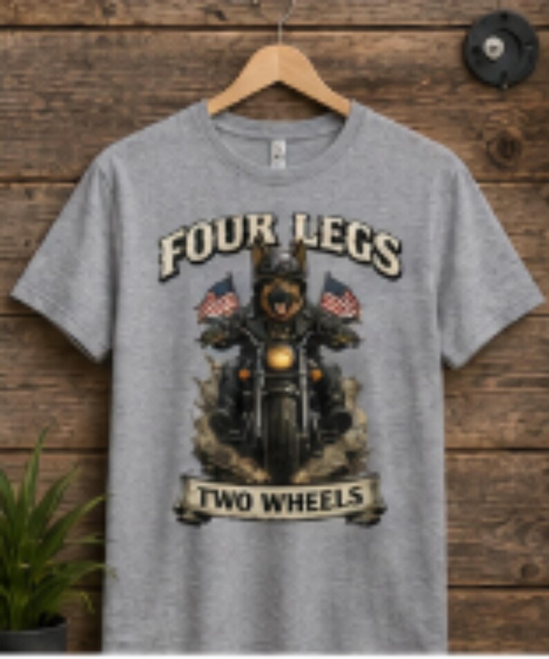 German Shepherd Biker Shirt, Four Legs Two Wheels Motorcycle Tee - Etsy