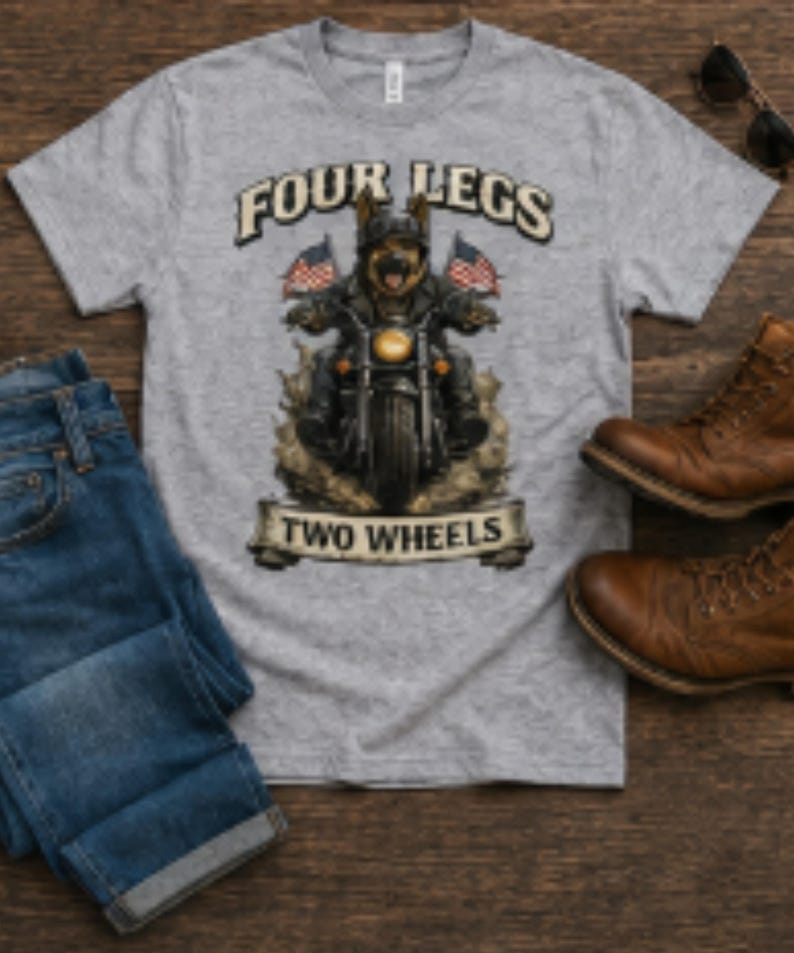 German Shepherd Biker Shirt, Four Legs Two Wheels Motorcycle Tee - Etsy