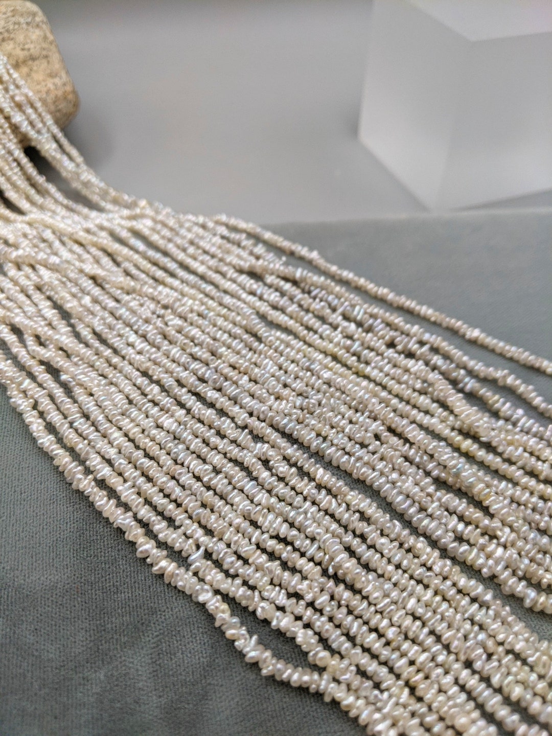 Keshi Pearls - Japanese Akoya Natural Color - 16 or 7 Inch Strand Size ...
