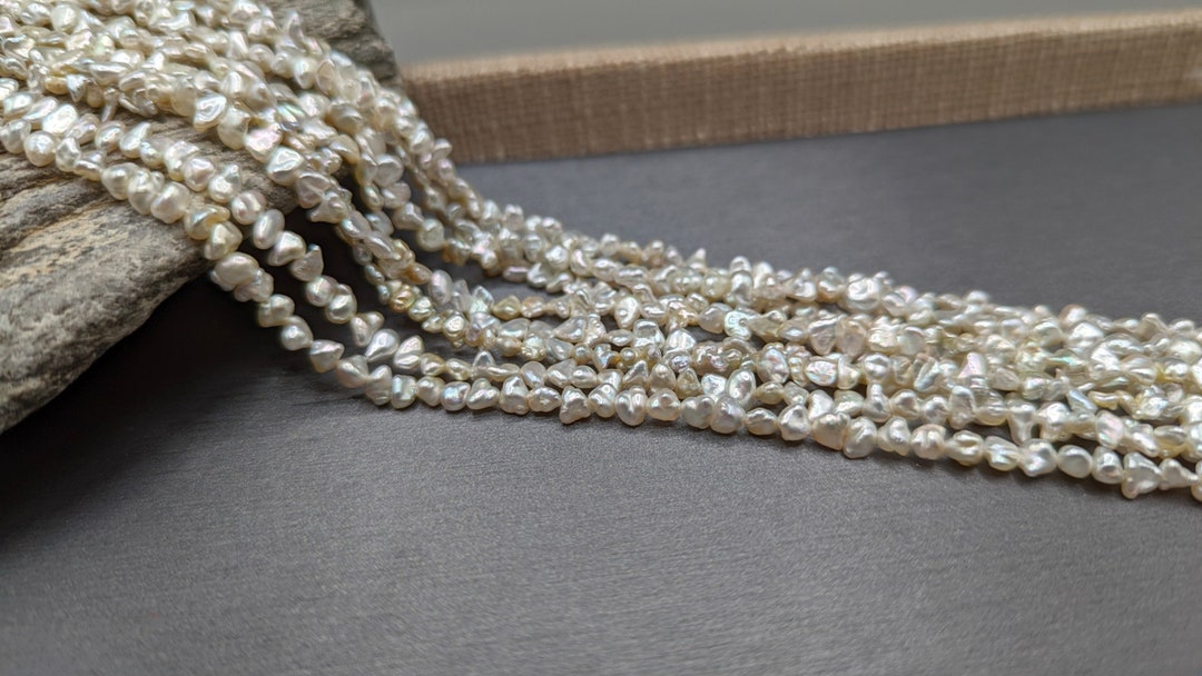 Keshi Pearls - Japanese Pearls Saltwater Natural Color - Silver With ...