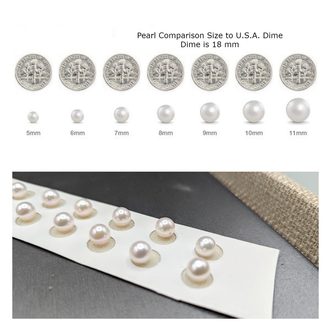 Matching Round Pairs Japanese Cultured Saltwater Pearls - for Jewelry ...