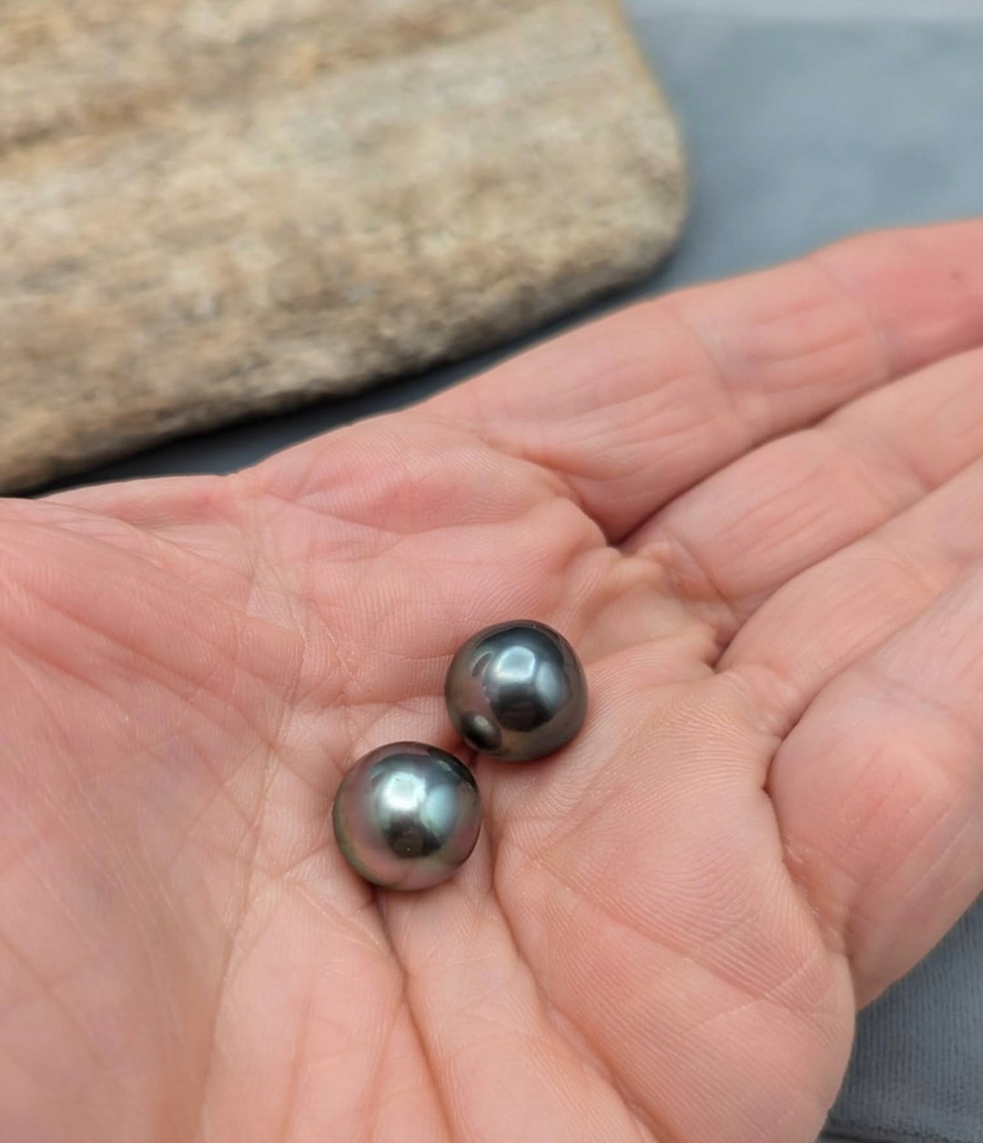 Large Loose Tahitian Pearls Undrilled - Tahitian Pearls Lot of 2 Pearls ...