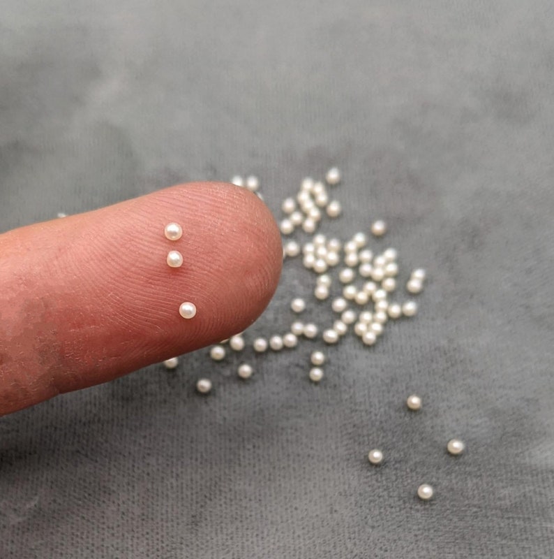 Tiny off White Seed Pearls (2.1mm-2.4mm) – Undrilled Loose Pearls ...