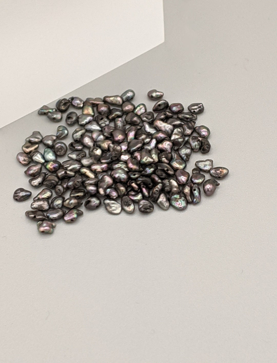 Japanese Akoya Keshi Pearls 40 Loose Drilled Pearls Aubergine Color ...