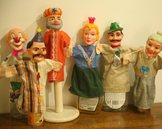 Set of 6 German Rubber Head Hand Puppets Toys for Kids - Etsy