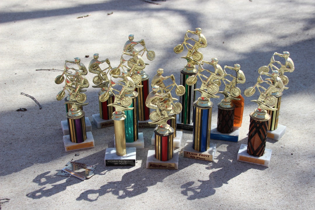 13, Vintage, BMX Trophies, , Trophy, Gold, Brown, Home Decor, Sports ...