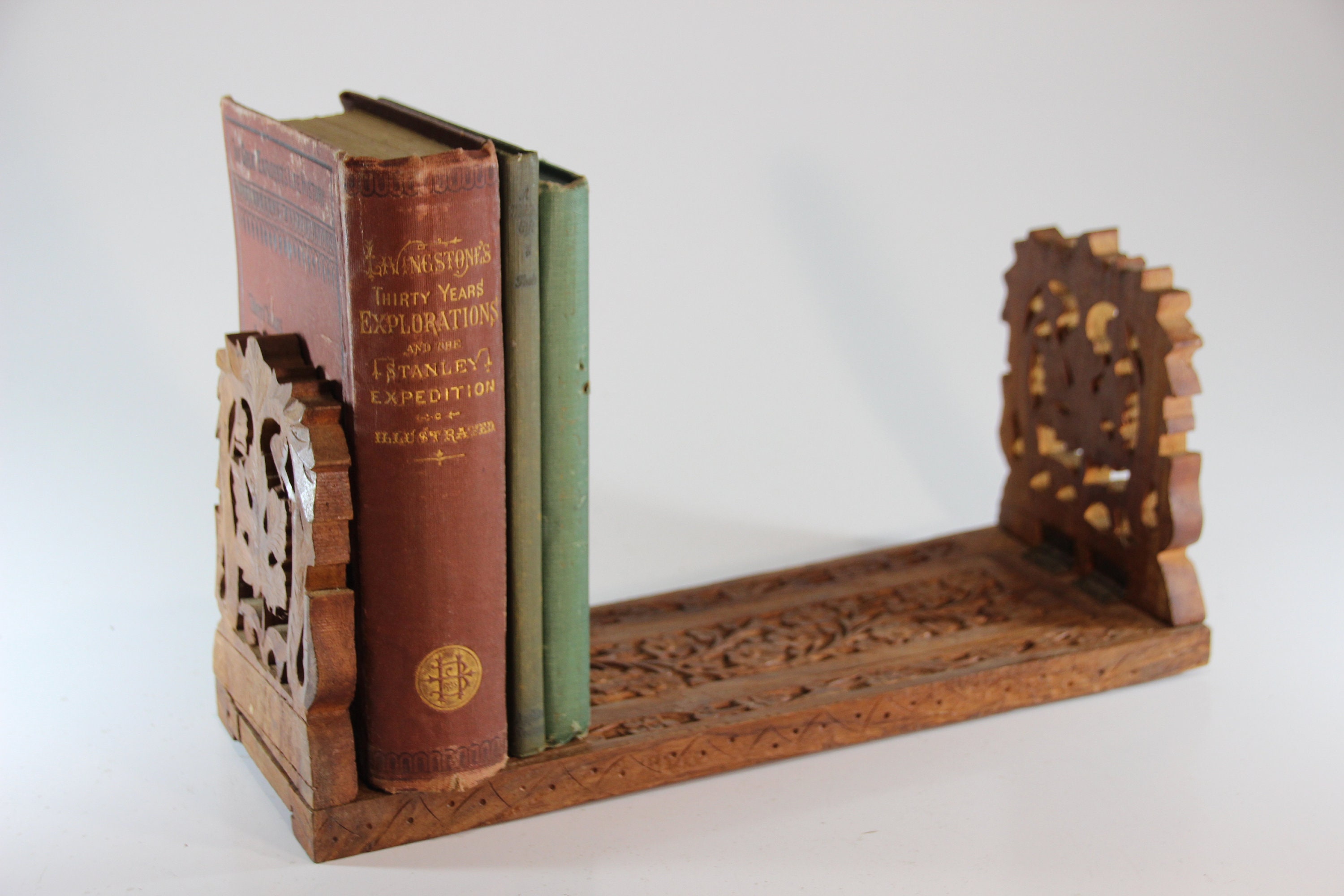 Vintage Tabletop Wood Shelf, Solid Wood, Shelf, Kitchen Shelf, Recipe ...