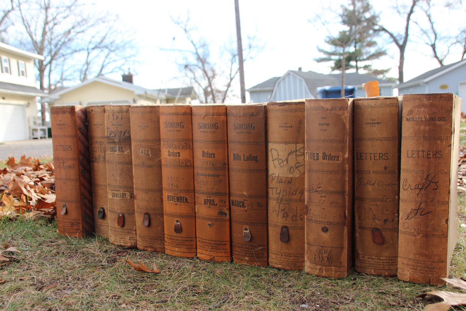 Set of 11, Wooden Book Files, 1910s, Files, Storage, Office ...