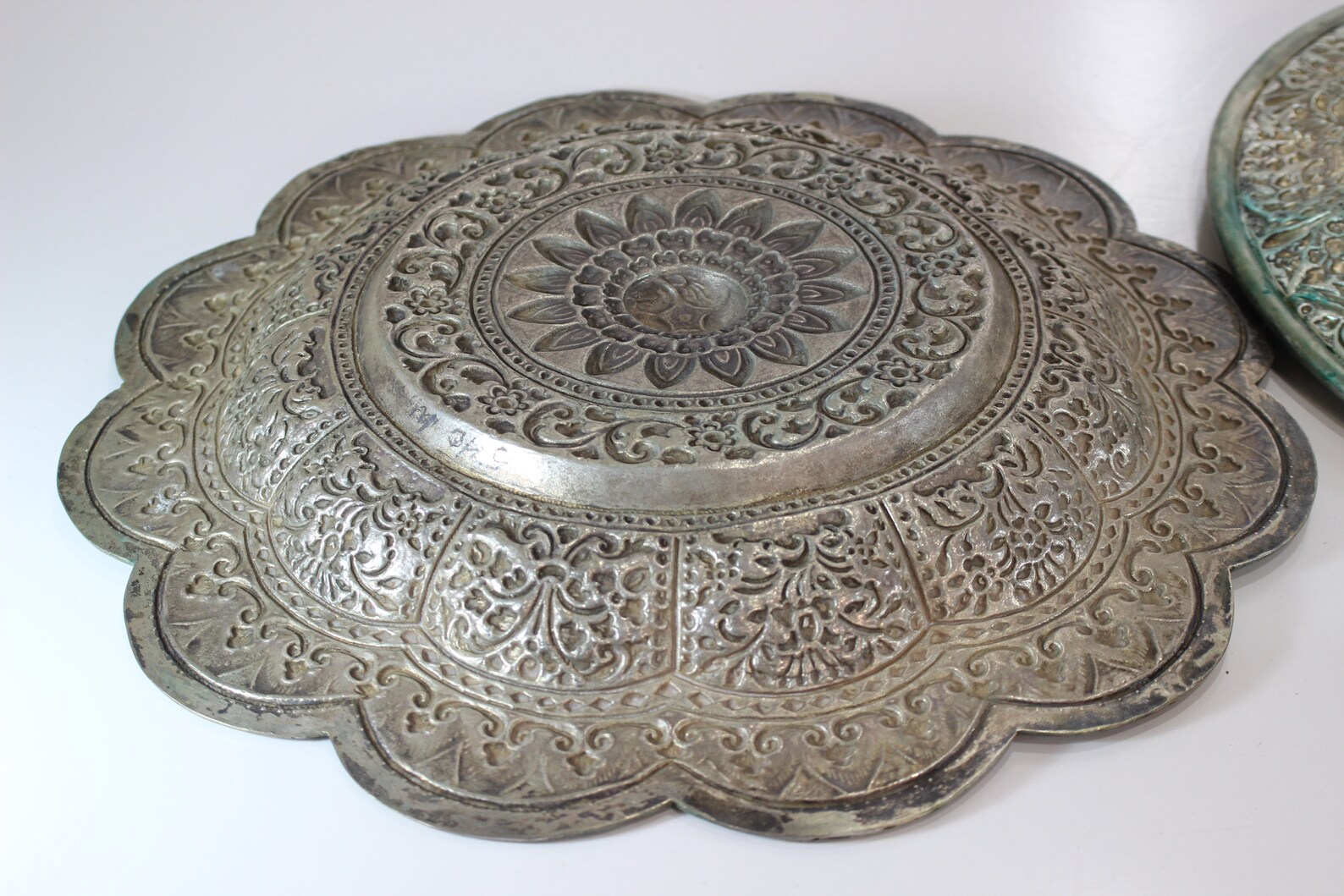Set of 3 Indian Metal Trays Elaborate Metal Trays Wall - Etsy