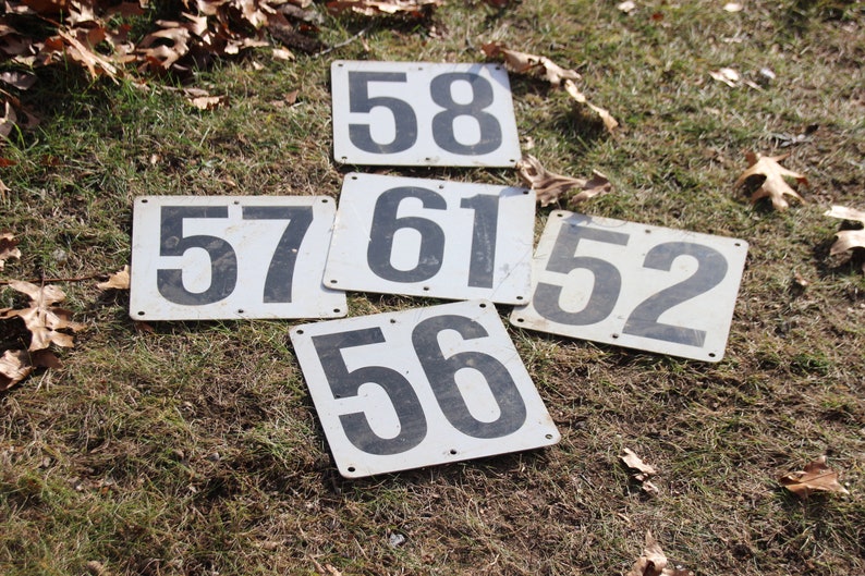 Set of 5 Vintage Railroad Signs Railroad Numbers | Etsy