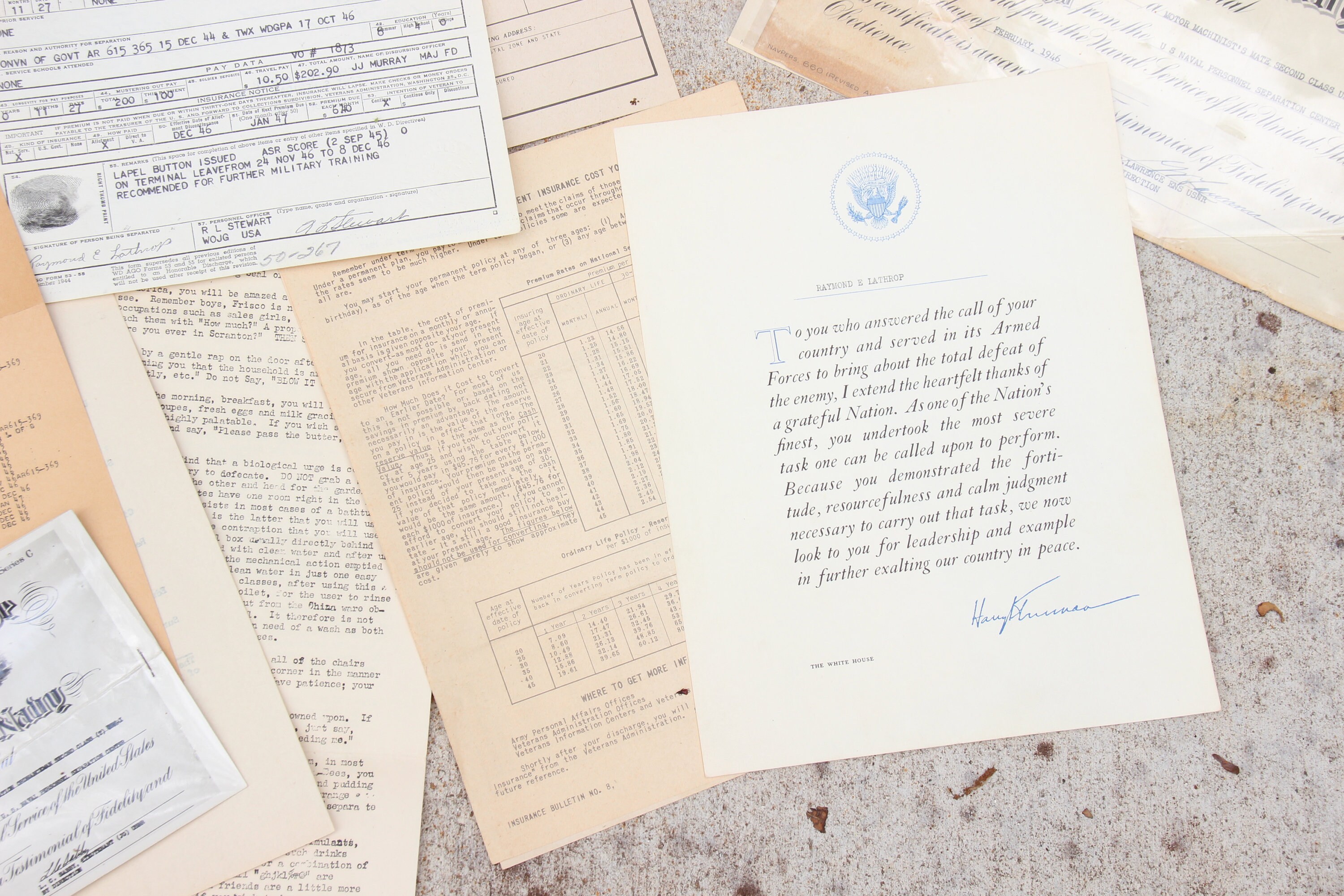Sugar Ration Discharge Vintage Paperwork Military U.S. Scrapbook Grand ...