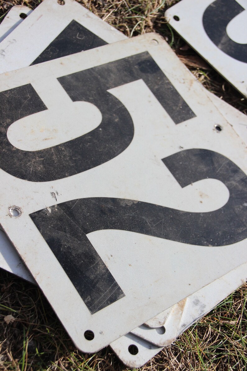 Set of 5 Vintage Railroad Signs Railroad Numbers | Etsy