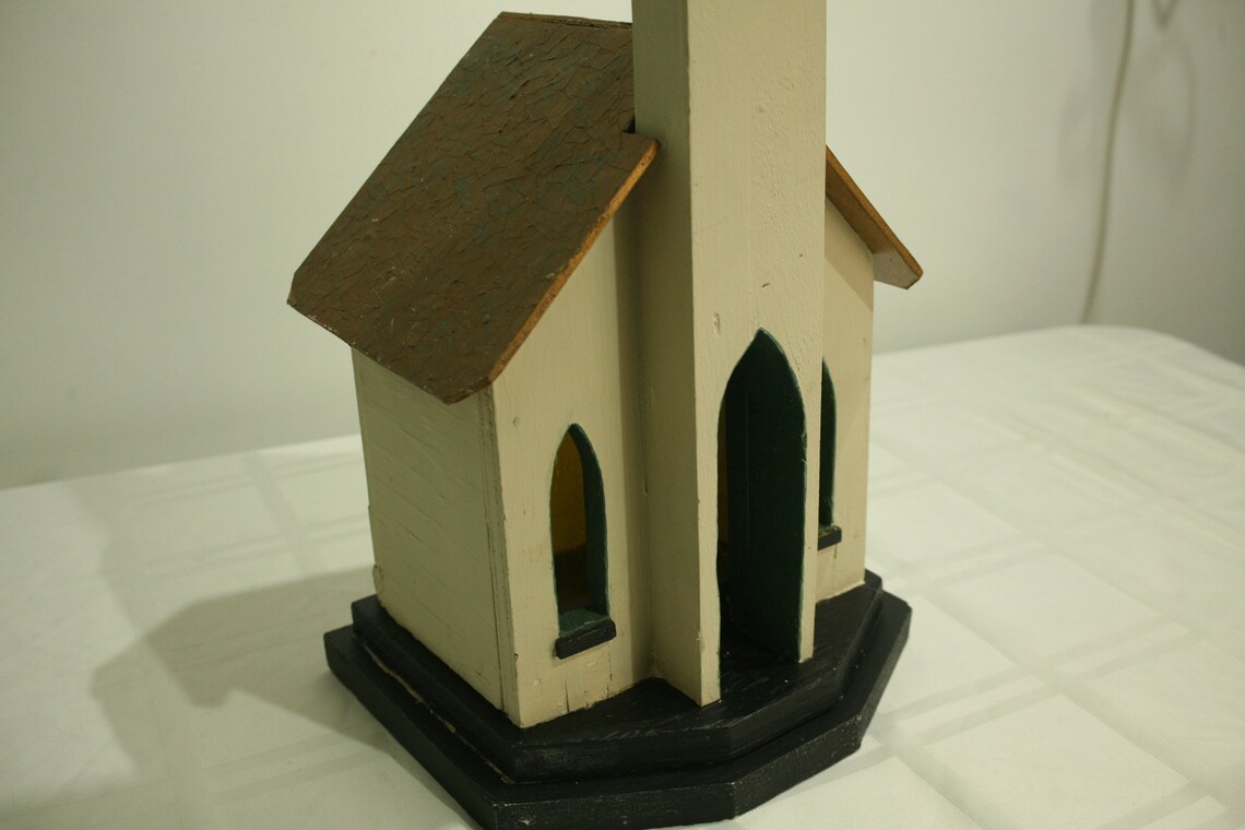 Antique Church Folk Art Handmade Painted Church Large | Etsy