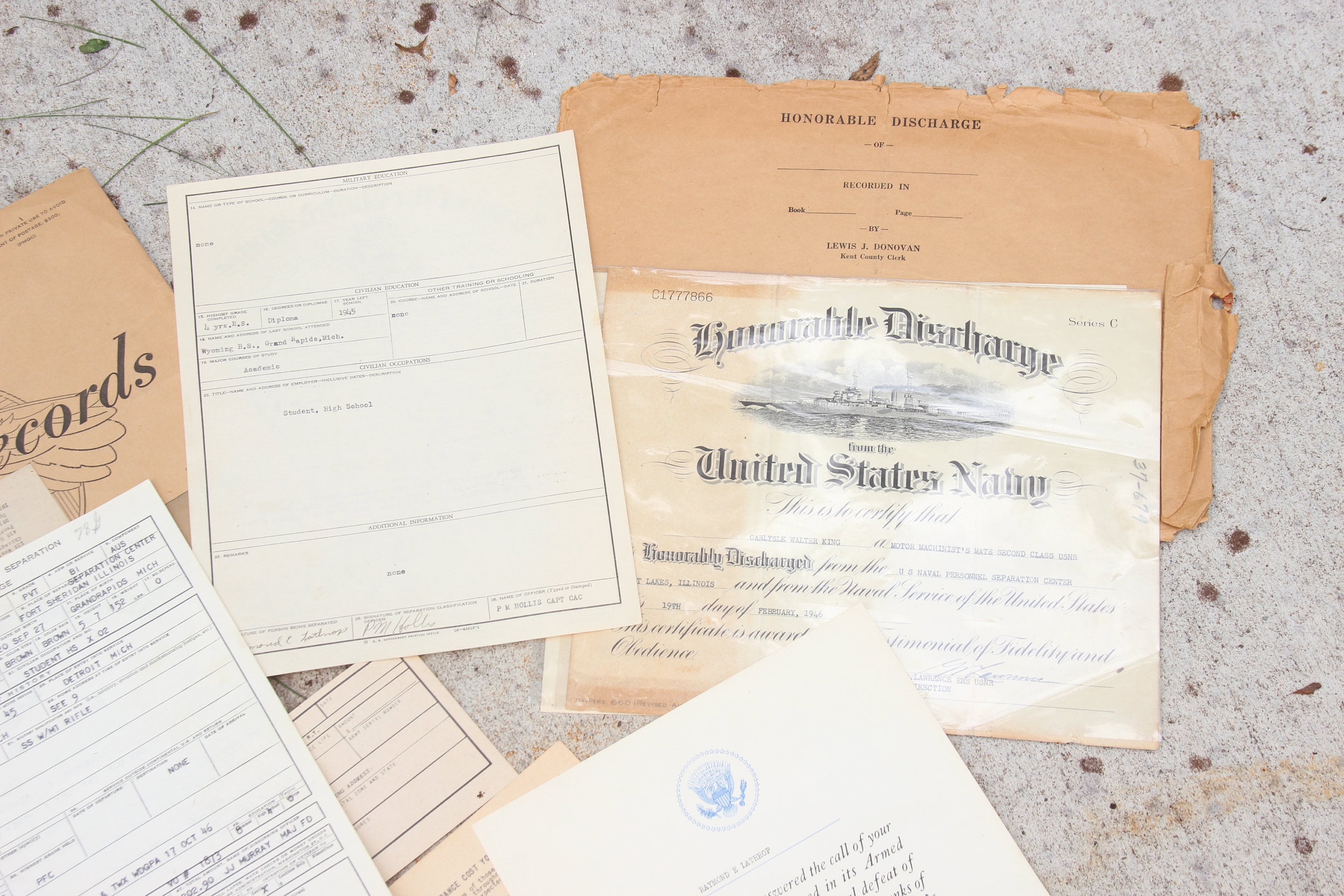 Sugar Ration Discharge Vintage Paperwork Military U.S. Scrapbook Grand ...