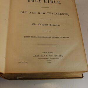 Antique 1872,1870s Large Bible, Family Bible, Family, Leather Bible ...