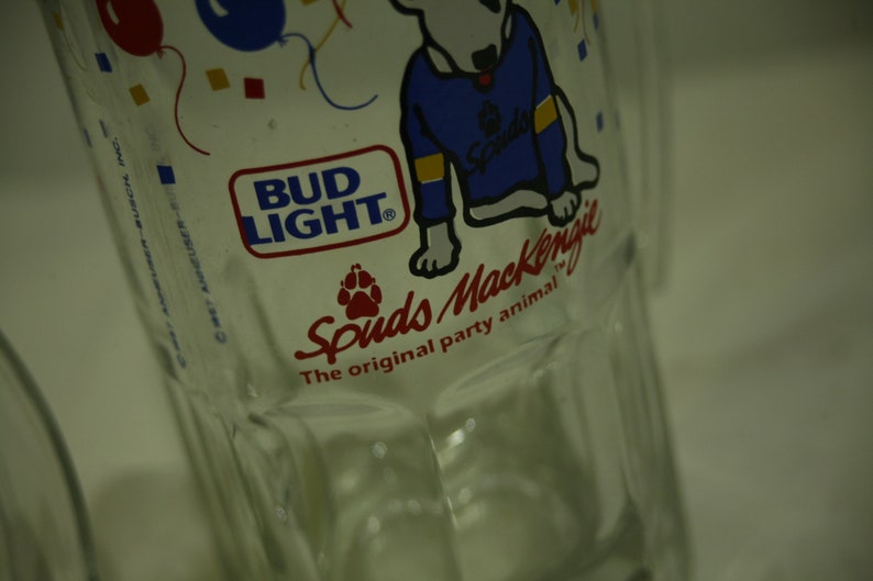 Set of 2, Vintage Bud Light, 1987, Spuds Mackenzie, Party Animal, 32 Oz ...