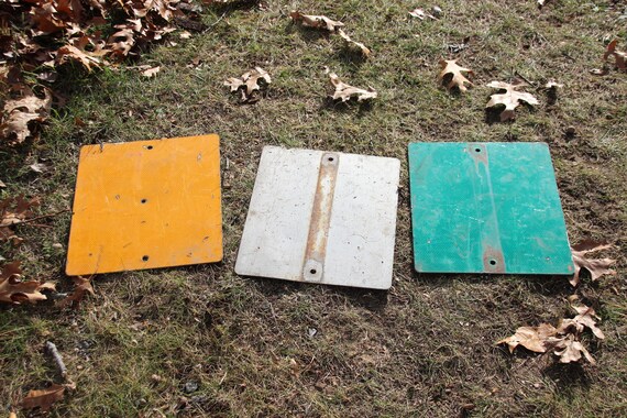 Set of 3 Vintage Railroad Signs Railroad Reflectors | Etsy