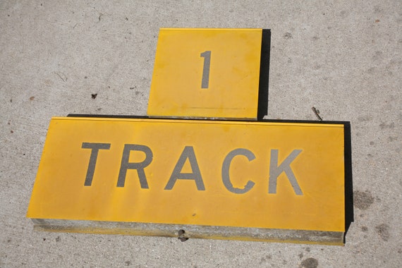 SALE Vintage 1 Track Railroad Sign Yellow Sign Industrial | Etsy