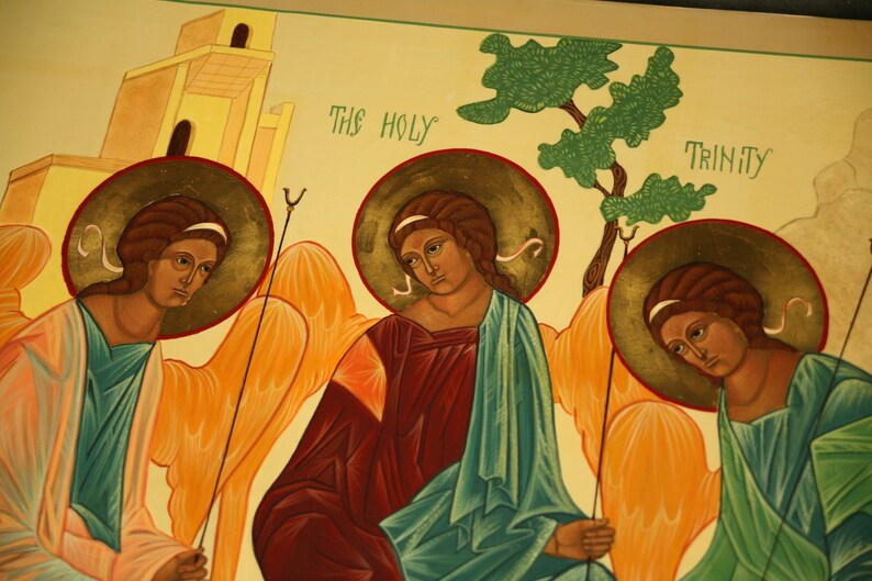 Acrylic and Gold Leaf the Holy Trinity Religious Art on - Etsy