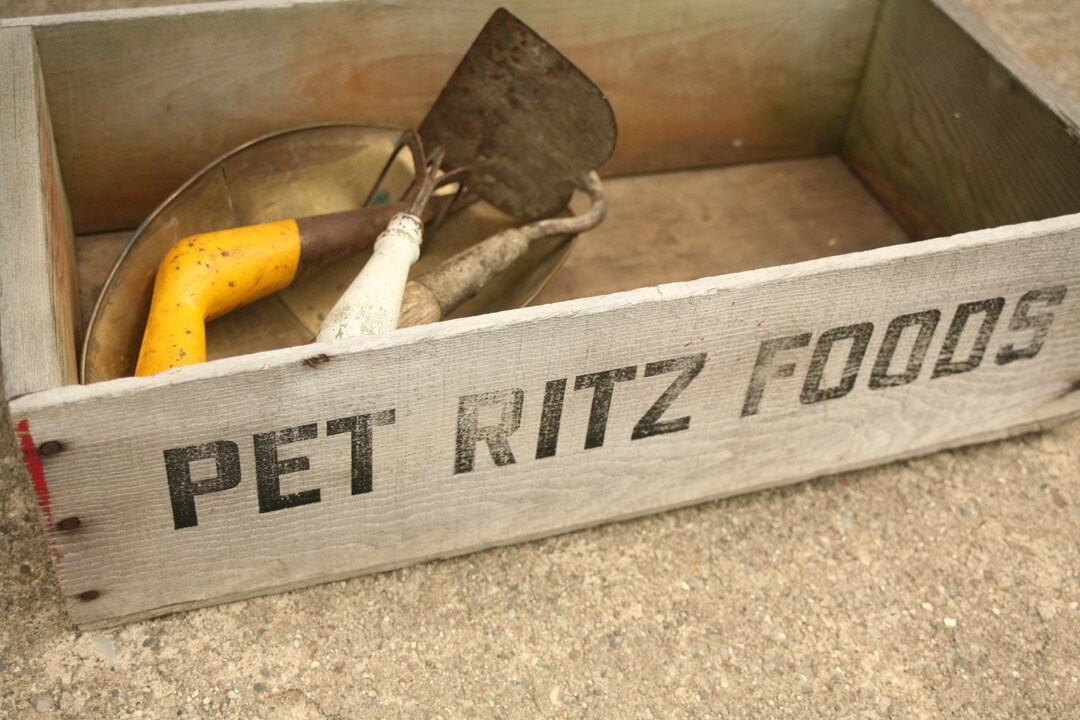 Vintage Crate, Pet Crate, Storage Crate, Pet Ritz Food, Old Crate ...