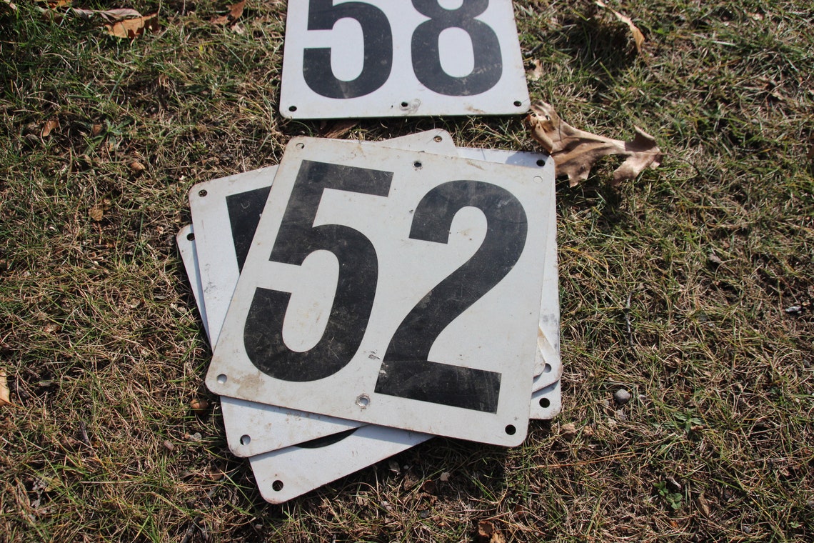 Set of 5 Vintage Railroad Signs Railroad Numbers | Etsy