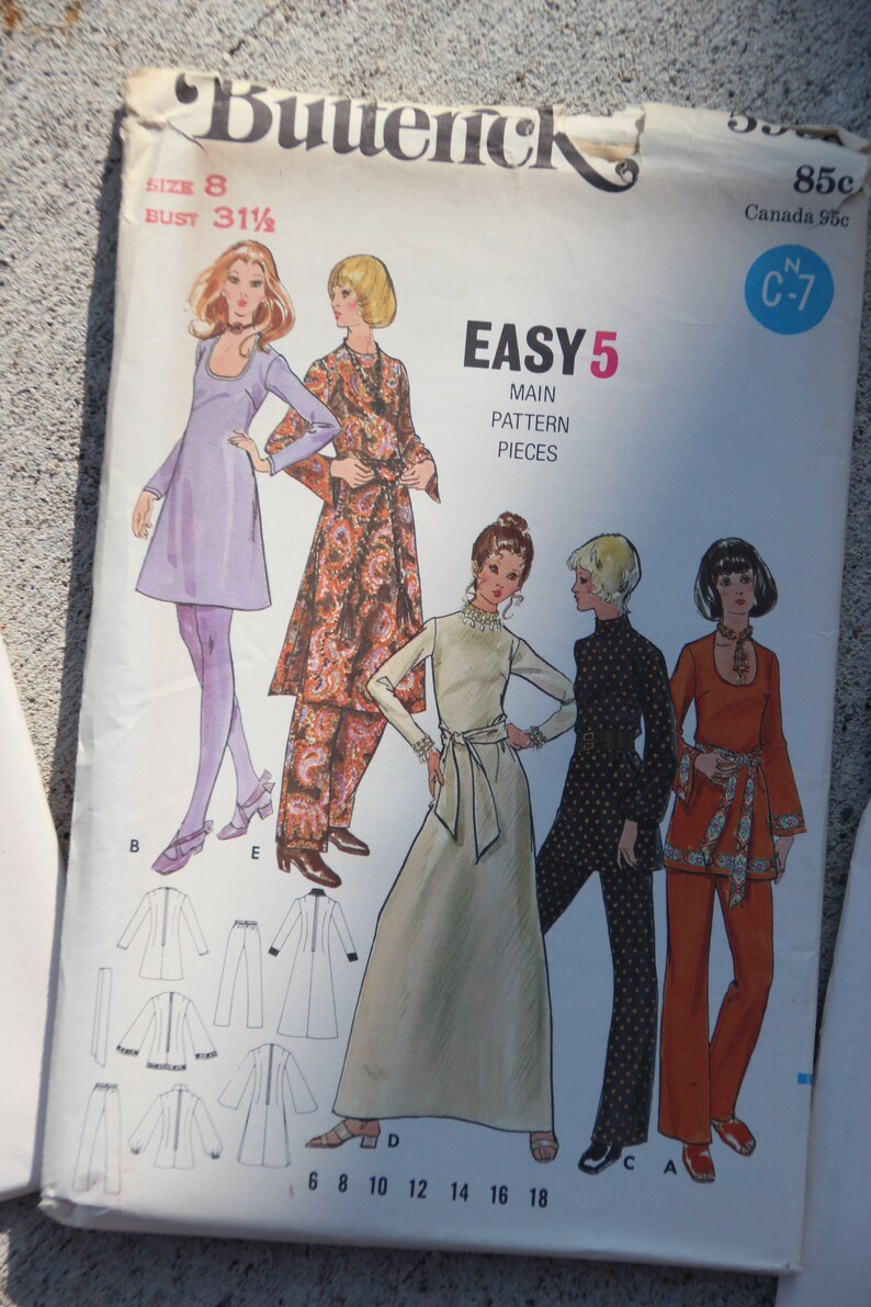 Set of 6 1960s 1970s Butterrick Clothes Patterns Pant - Etsy