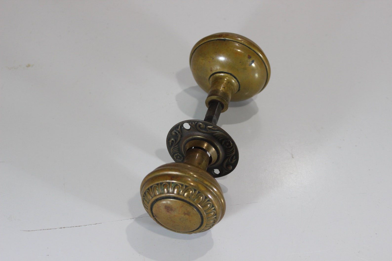 Antique, Brass Door Knob, Vintage Door Knob, Rustic, Primitive, Stamped Brass, Home Decor, Hooks ...