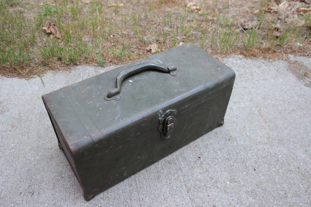 Vintage Green Tool Box, Green Craft Box, Tools, Storage, Home Decor ...