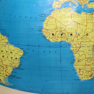 Vintage, 1940's, Cram Pull Down, World Map, United States, School Map ...